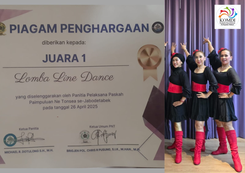 Pegiat KOMDI Kabupaten Bekasi Raih Juara 1 Lomba Line Dance - matafakta.com